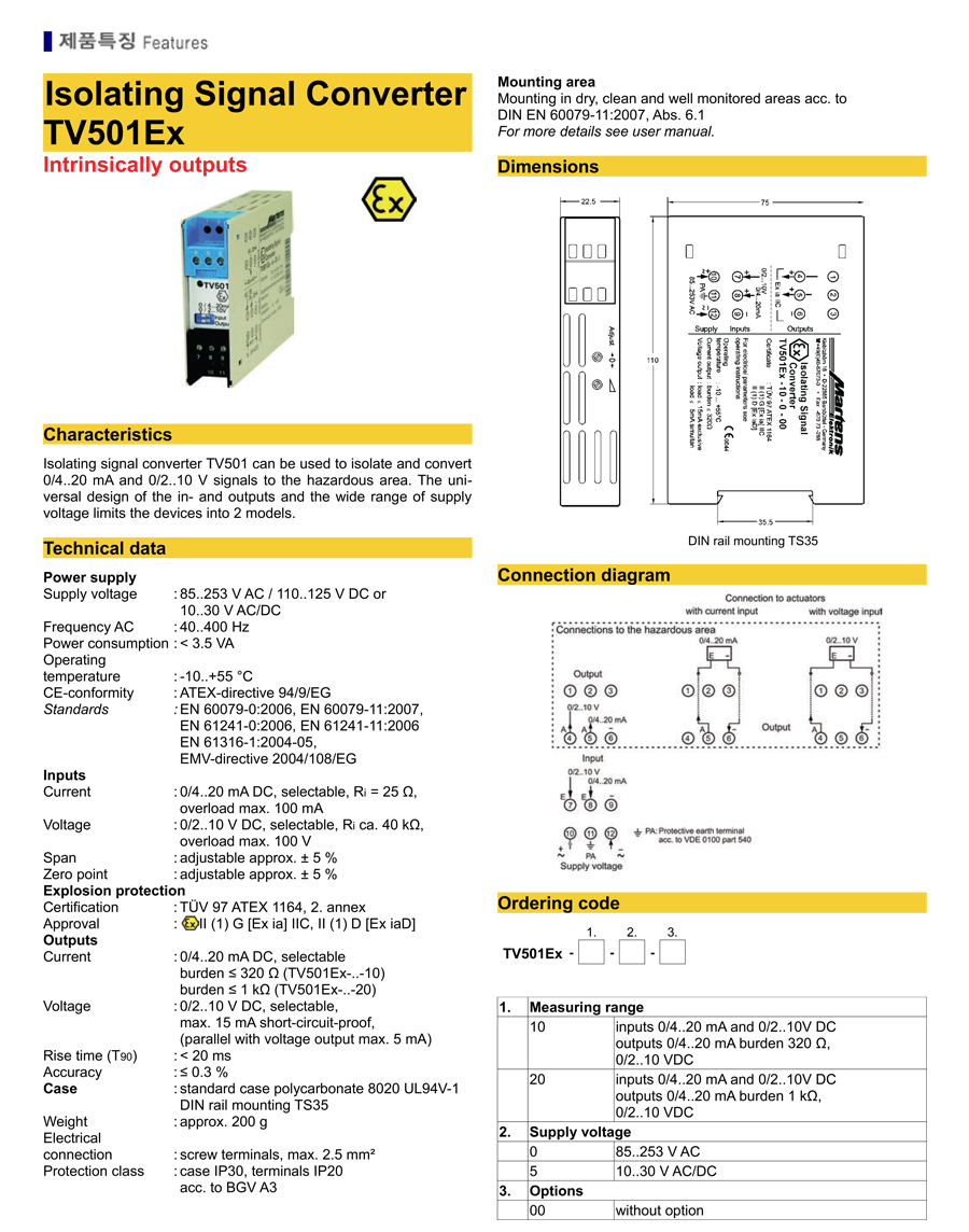 세인교정기기(주) - 제품소개 - 12. 기타(경사,힘,토크) - ⑥ 신호변환기/Isolators Isolating Signal ...